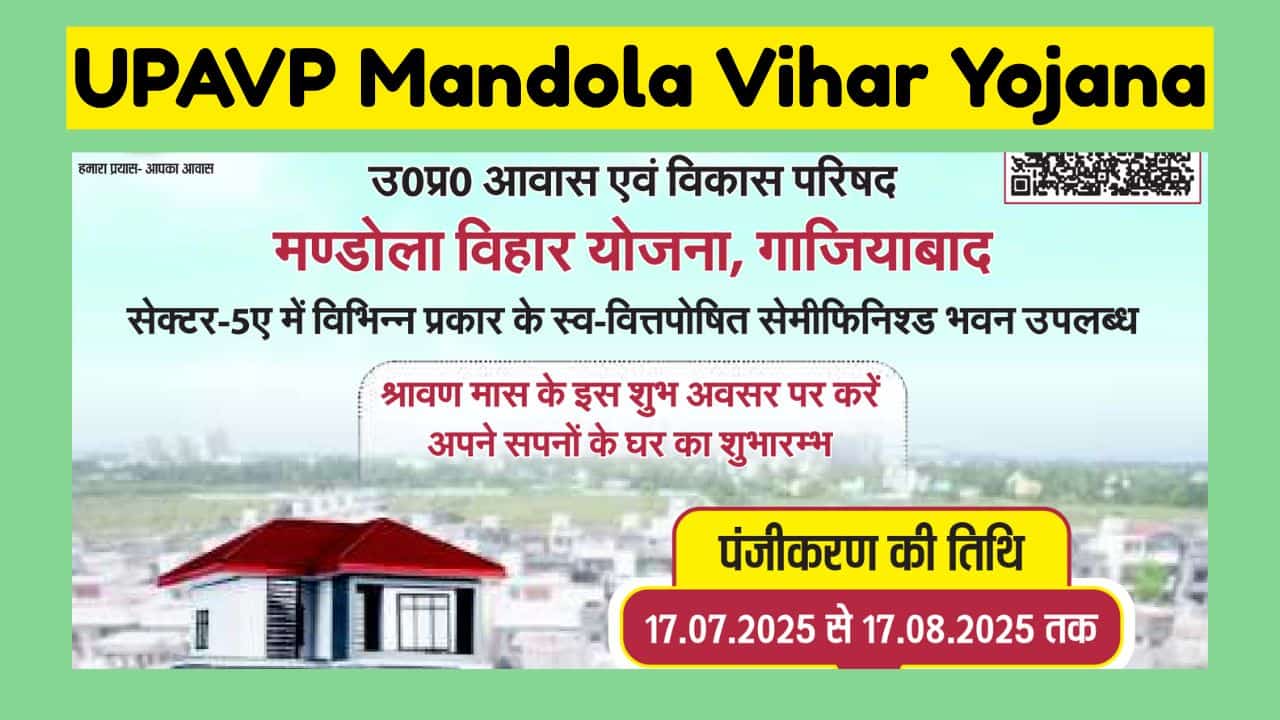 UPAVP Mandola Vihar Yojana 2025 - Ghaziabad Sector 5A House Price and Sizes